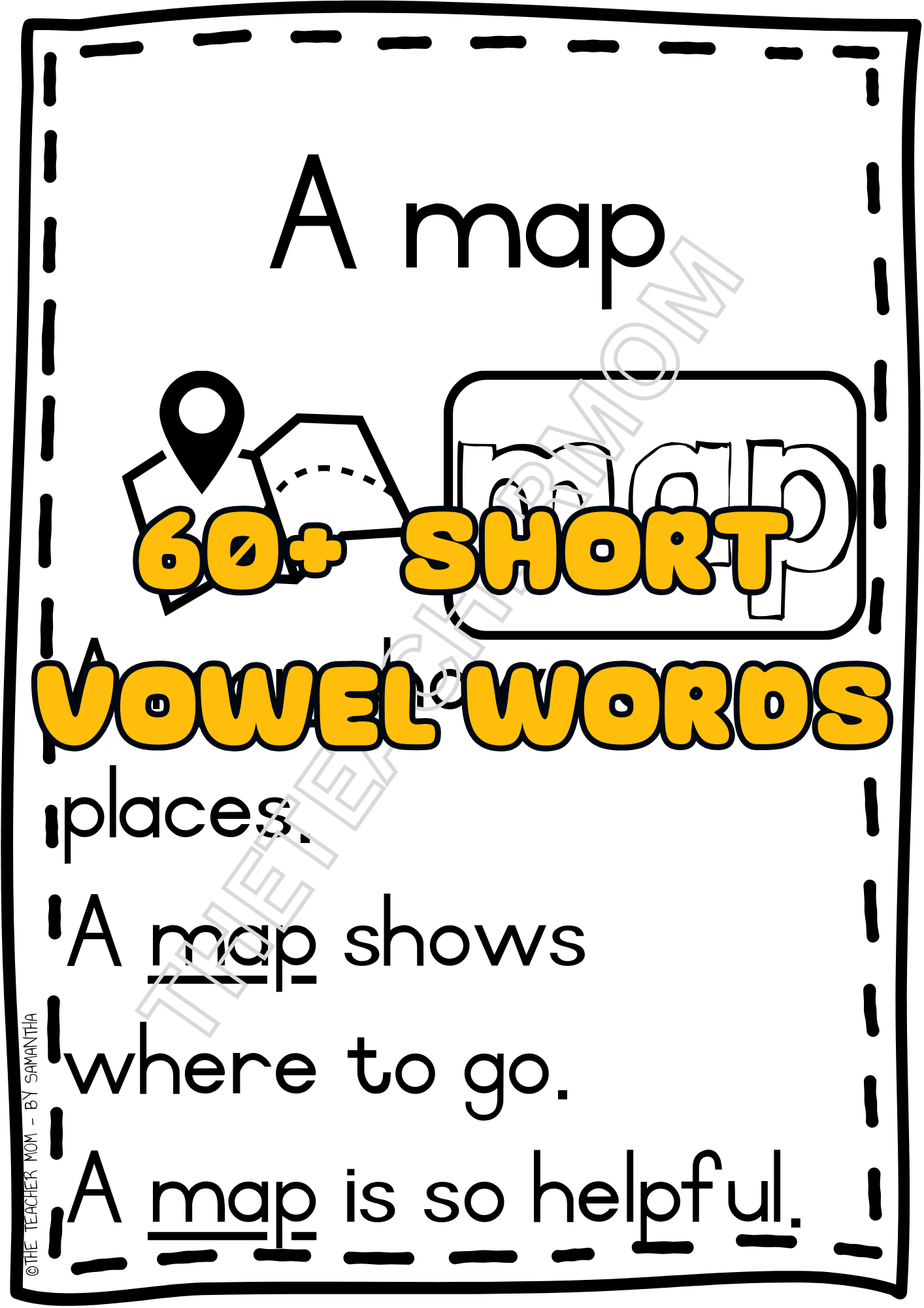 Short Vowel Sentence Book with Flashcards - The Teacher Mom
